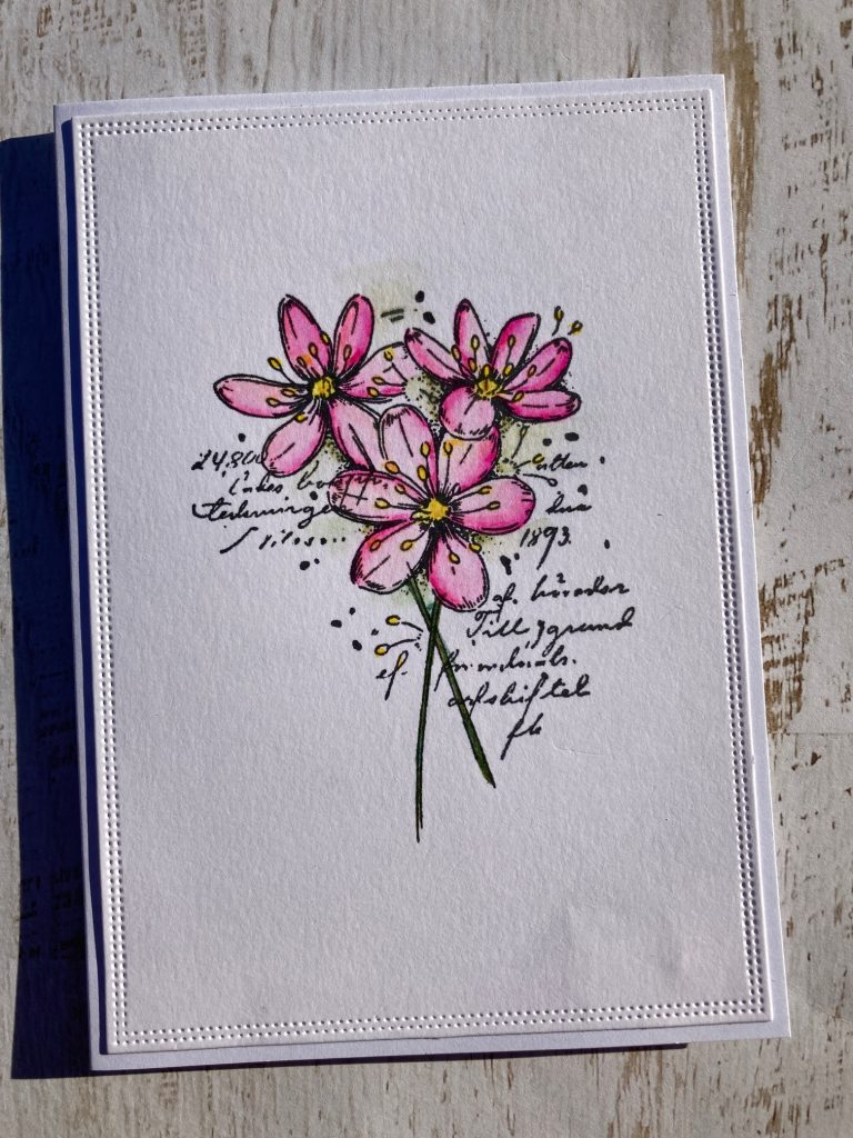 Kort med lyserøde blomster – Helles Kort